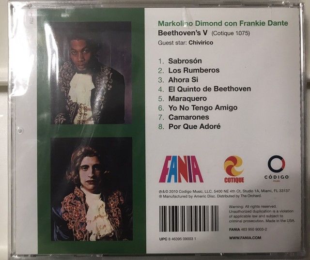 Beethoven's V by Frankie Dante/Markolino Dimond (CD, May-2010, Fania ...