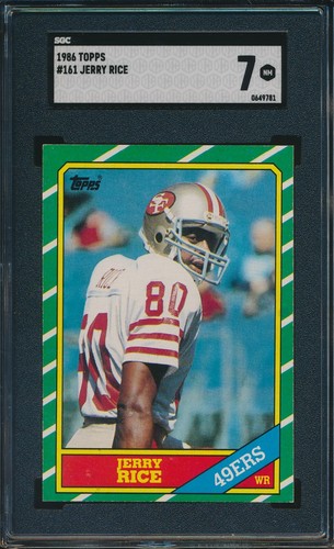 1986 TOPPS FOOTBALL #161 JERRY RICE RC SGC 7 NM HOF ROOKIE | eBay