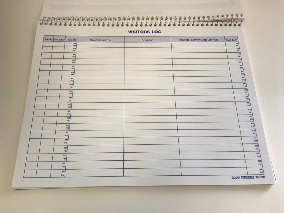 Rediform Visitors Log Book, Wirebound, White, 11 x 8.5 Inches, 50 Pages ...