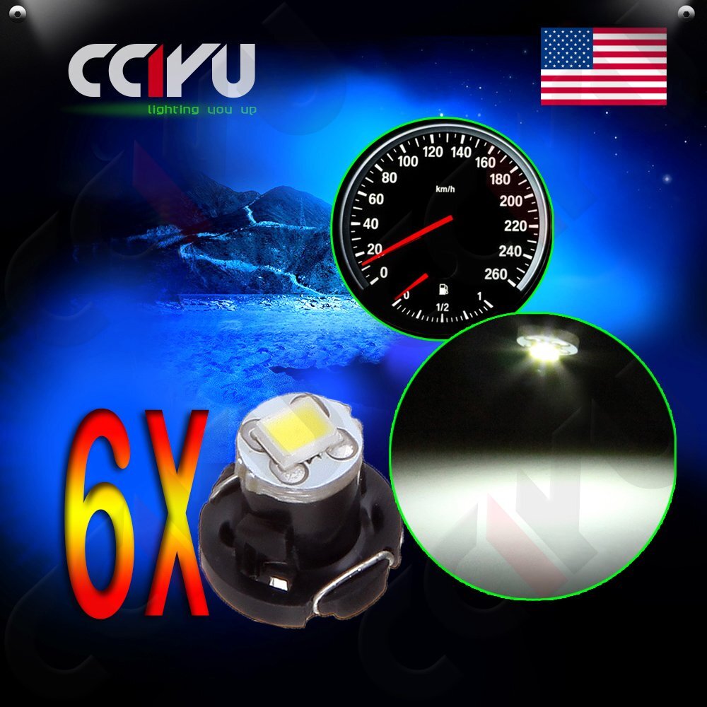 6X T4/T4.2 Neo Wedge 2835 SMD LED White Dash A/C Climate Control Light ...