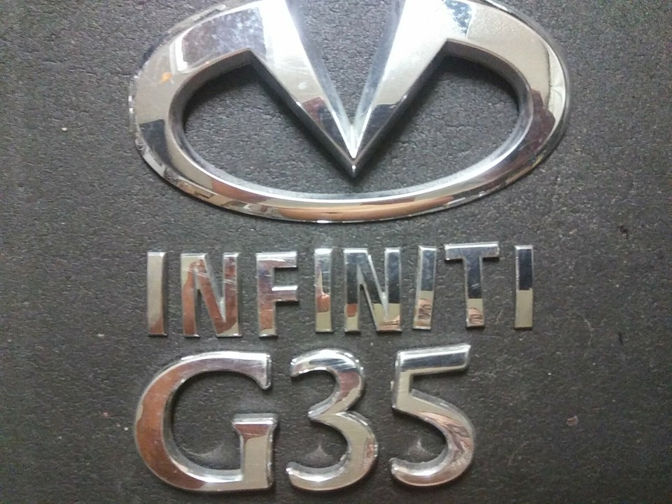INFINITI G35 CHROME 2004 LETTERING EMBLEMS WITH TABBED LOGO | eBay