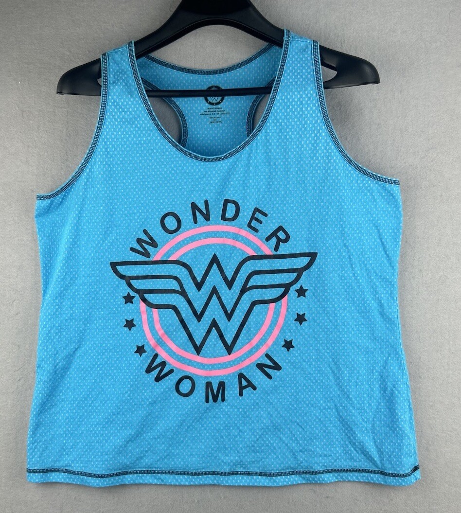 Wonder Woman Tank Tops Wonder Woman Flowers Slub Ruffle Juniors Tank