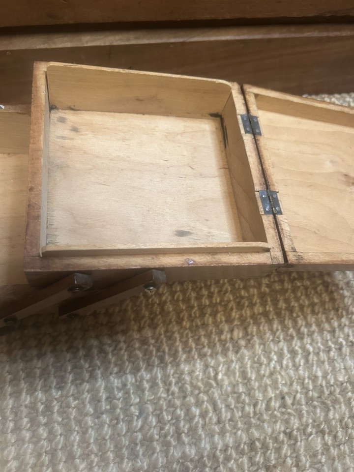 Vintage Wooden Cantilever Style Sewing/craft / jewellery box | eBay UK