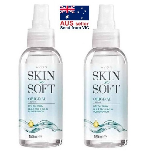 2 x Avon Skin So Soft SSS Dry Oil Spray Original +Jojoba 150ml Set of 2 ...