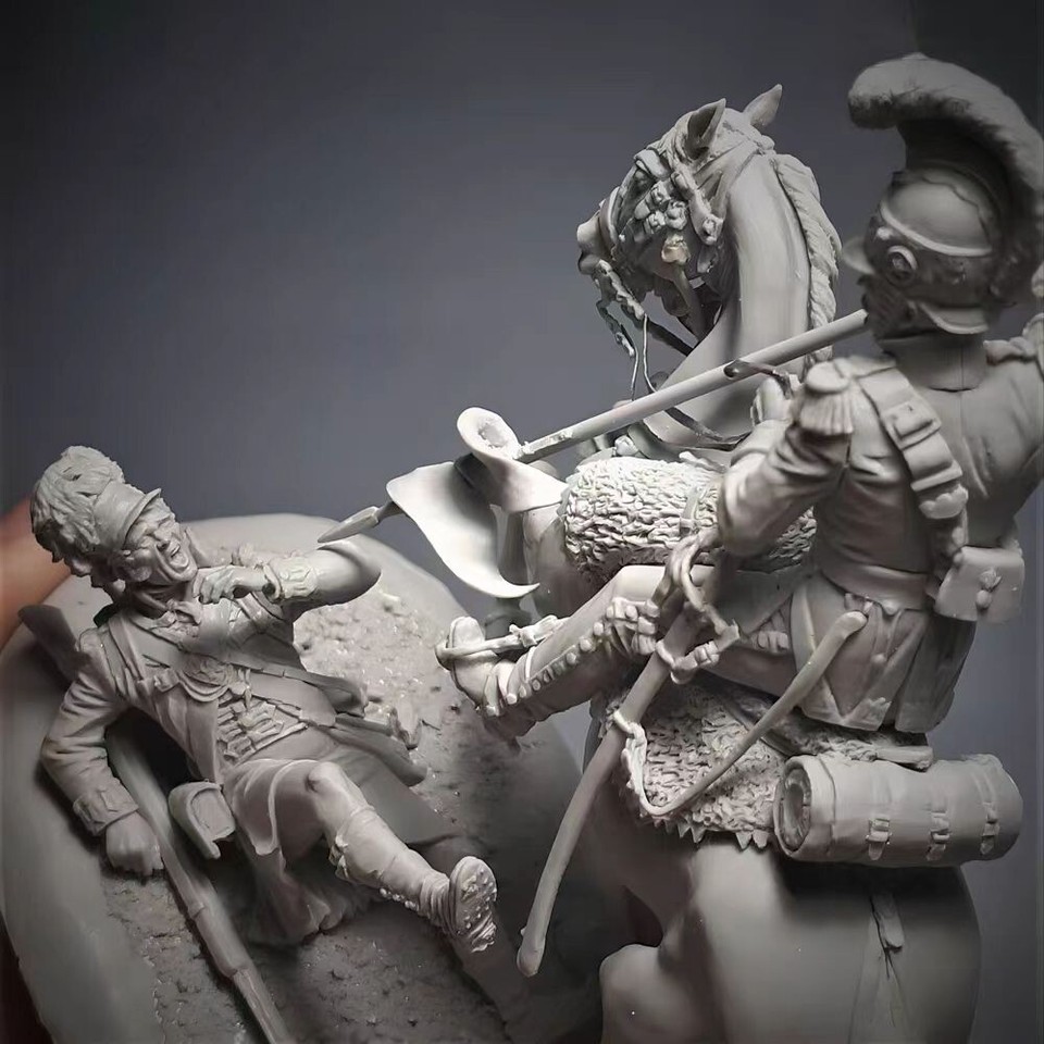 1/32 Scale 54mm Napoleonic War Resin Model Kit Cavalry vs Infantry ...