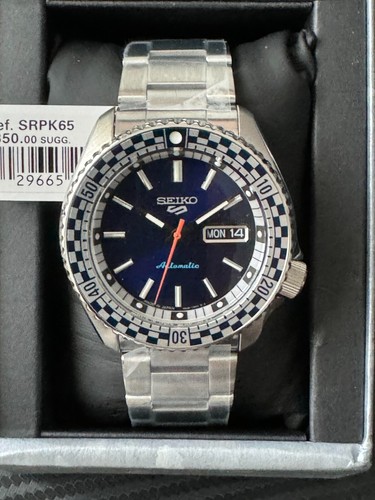 SEIKO 5 BLUE dial red second hand SRPK65-MINT | eBay