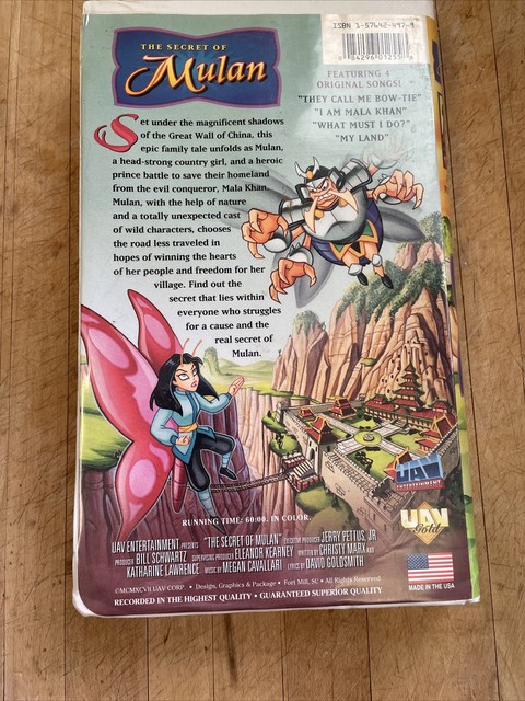 The Secret of Mulan Animated VHS Video Tape 1997 UAV Entertainment ...