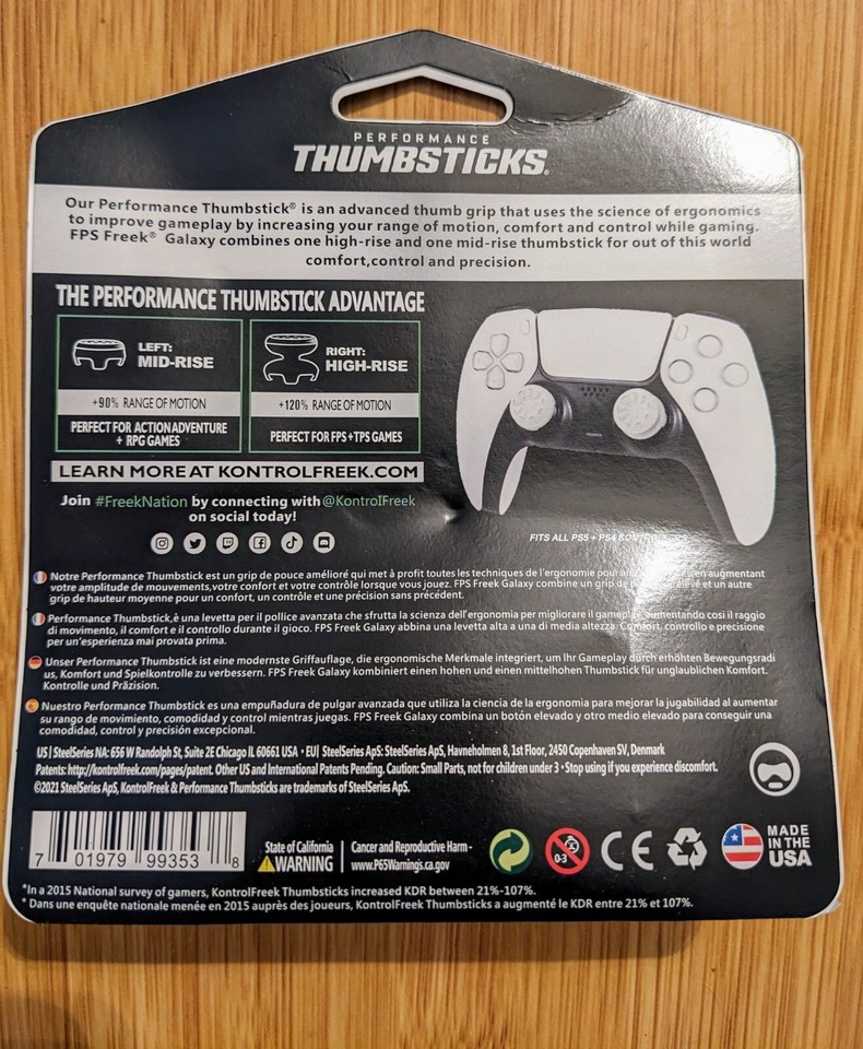 White PS5|PS4 Kontrol Freek FPS Galaxy 1 Mid 1 High Rise Perfomance ...