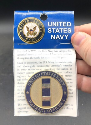 US Navy Warrant Officer 2 Honor Courage Commitment Challenge Coin/Token ...