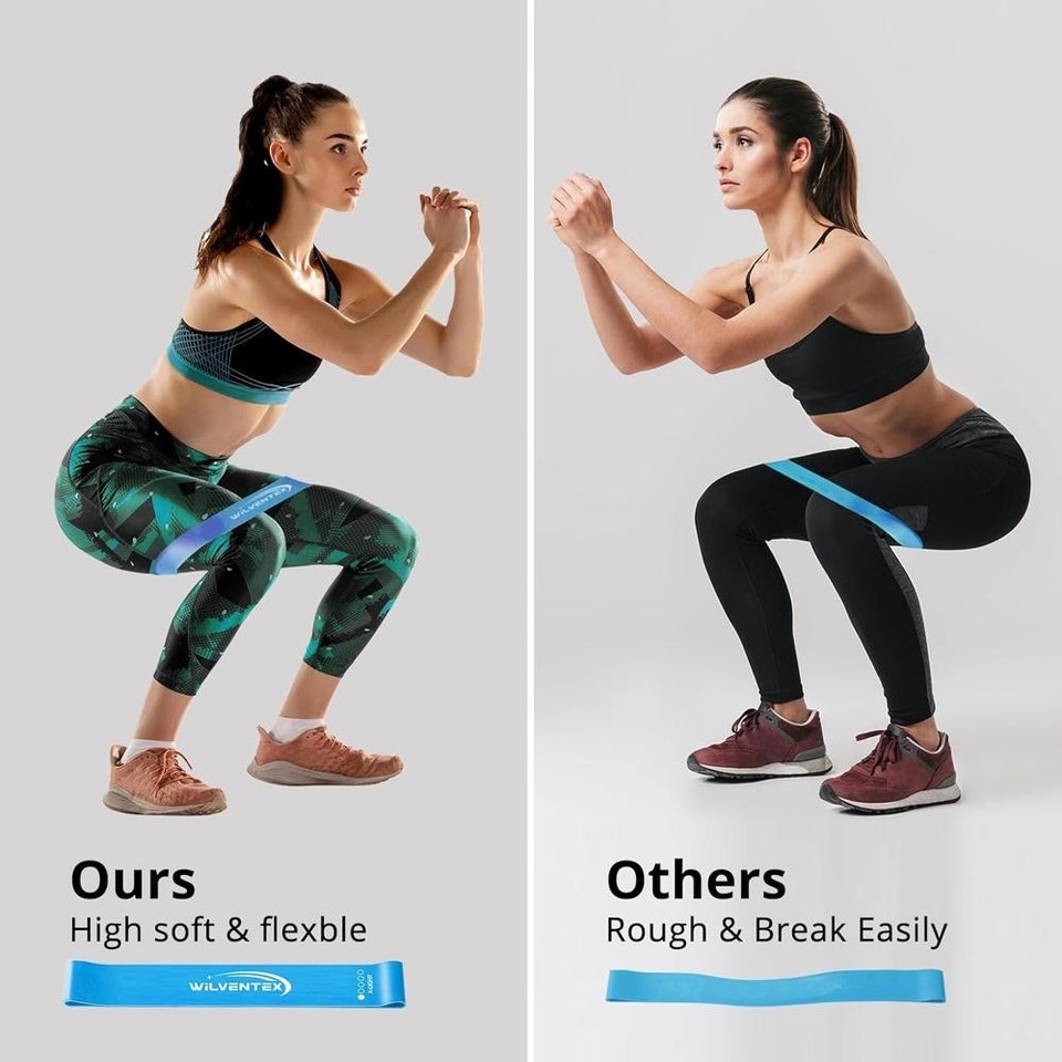 Resistance Bands, Natural Latex Band Loop Set, 5 Different Resistance ...