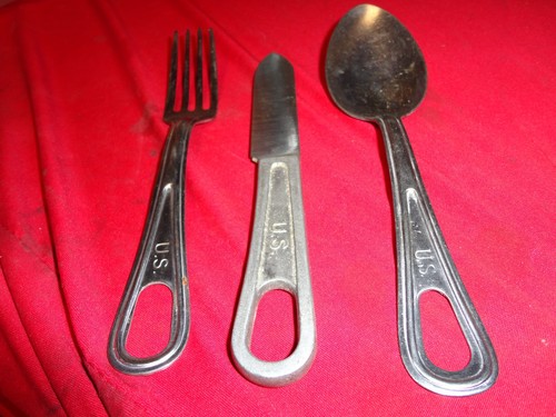 World War 2 WWII U.S. Army G.I. Mess Kit Utensils Knife Fork Spoon | eBay