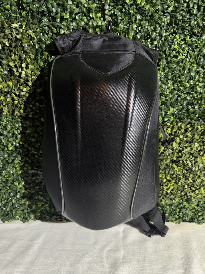 Motorcycle Backpack Hard Shell Carbon Fiber Waterproof Black | eBay