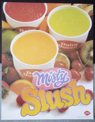 VTG 1994 DAIRY QUEEN ADVERTISING VINYL POSTER SIGN MISTY SLUSH v | eBay