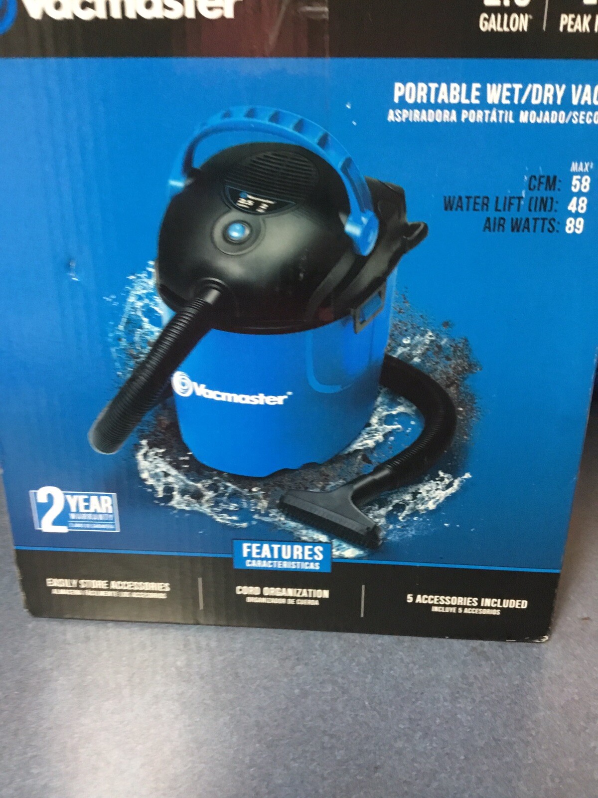 Vacmaster VP205 Portable Wet/Dry Vacuum 2.5 gallon 1.75 HP for sale ...