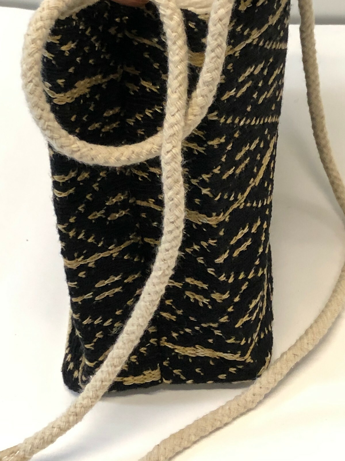 MUD CLOTH Handmade Black Ivory Gusseted Tote Bag Purse Boho EUC | eBay