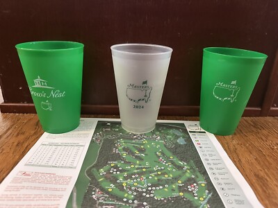 2024 Masters Cups Set Of 3 Different Cups And Augusta National Golf ...