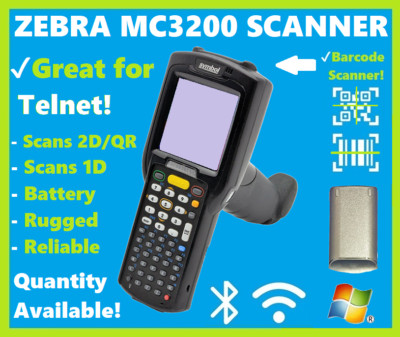 Zebra MC32N0-GI4HCHEIA Wireless Barcode Scanner 1D/2D/QR Windows CE7 ...