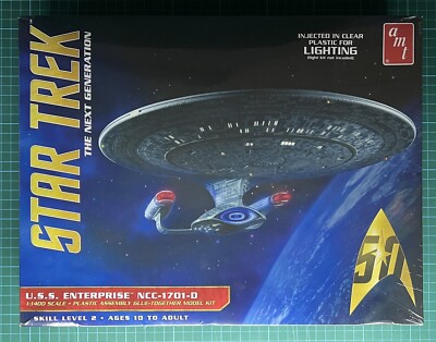 Star Trek USS Enterprise NCC-1701-D Clear 1:1400 Scale Model Kit AMT955 ...
