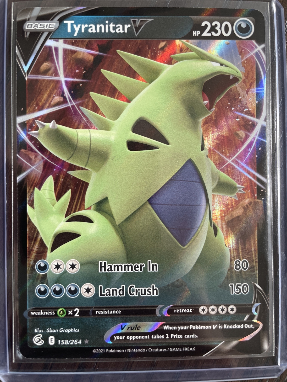 Tyranitar V 158/264 Full Art Ultra Rare - 2021 Pokemon Fusion Strike NM ...