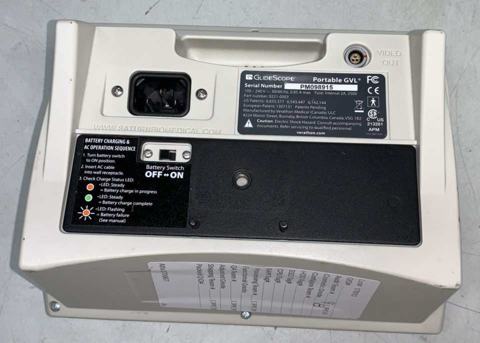 Verathon 0231-0003 GVL Glidescope Monitor-UNTESTED | eBay