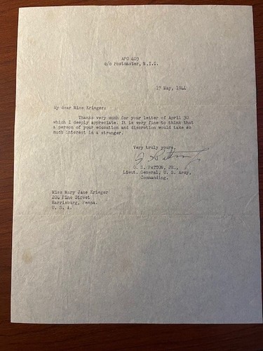 GEORGE PATTON TYPED LETTER SIGNED, WWII DATED, INVASION OF NORMANDY | eBay