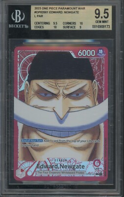BGS 9.5 - Edward Newgate OP02-001 Alt Art Parallel Leader - One Piece ...