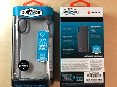 Griffin iPhone X/Xs Survivor Strong Case in Clear (2 Pack Deal) | eBay
