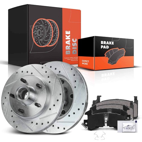 Front Drilled Brake Rotors & Brake Pad for Chevrolet S10 Malibu Camaro ...