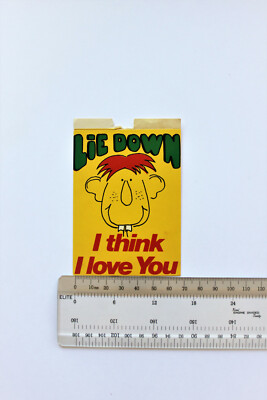 Vintage lie down I think I love you funny adult sticker car bike ute ...