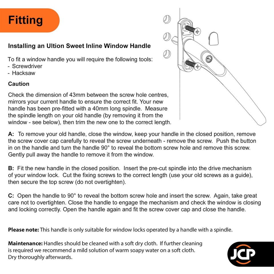 Ultion uPVC Window Handle Inline Universal Key Locking Espag for Double ...