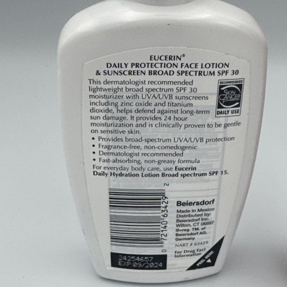 Eucerin Daily Face Lotion SPF 30, 4oz And Olay Regenerist Mineral ...