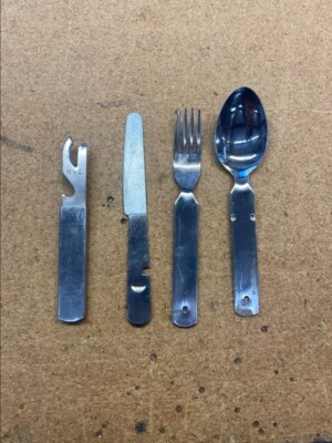 Vintage West German Army Stainless Steel Field Mess Kit Utensils Set | eBay