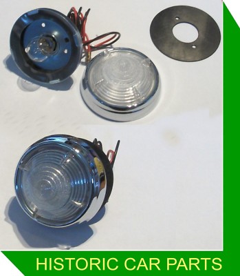 2 x CLEAR FINNED REVERSING OR INDICATOR LIGHTS 1950s-1960s cars as ...