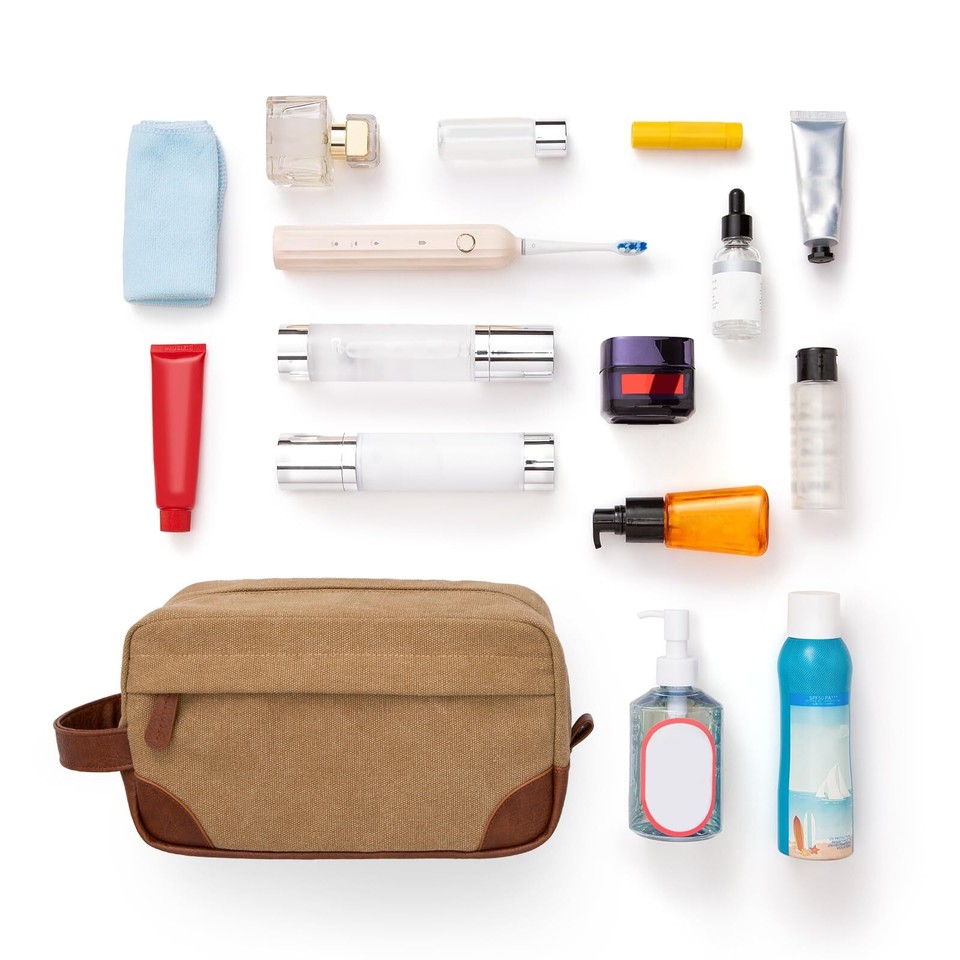 Toiletry Bag Hanging Dopp Kit for Men Water Resistant Canvas Shaving ...