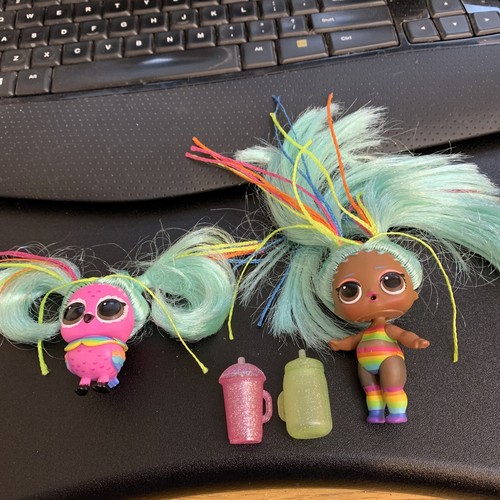 LOL SURPRISE RAINBOW RAVER DOLL & PET OWL-ULTRA RARE! Hair Goals Series ...