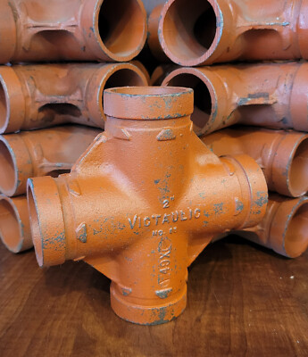 1 Victaulic 2" DN50 Cross No. 35 Grooved End Fitting Ductile Iron 4-Way ...