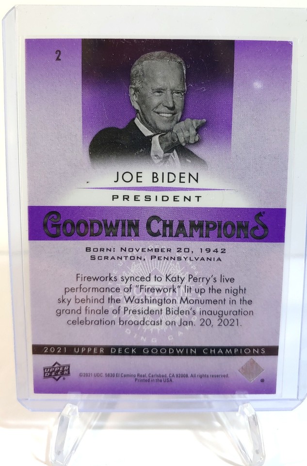 2021 Upper Deck Goodwin Champions /23 - Joe Biden Purple Pulsar ...