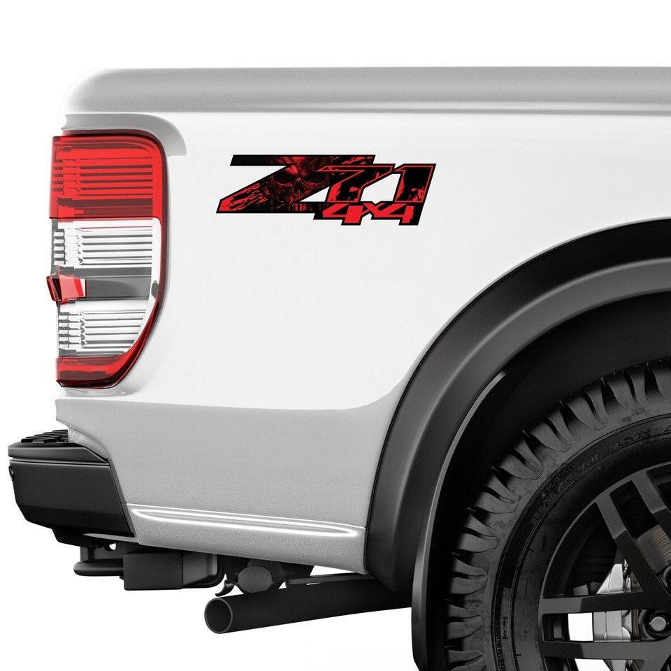 Chevrolet Silverado Z71 4x4 SKULL decals - F 1500 GM HD stickers Chevy ...