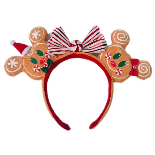 Disney Parks Christmas Ears Headband Gingerbread Minnie & Mickey Mouse ...