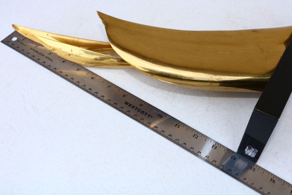 Vintage BOAT Sail Ship SCULPTURE Modern Brass Bright Nautical Beach ...