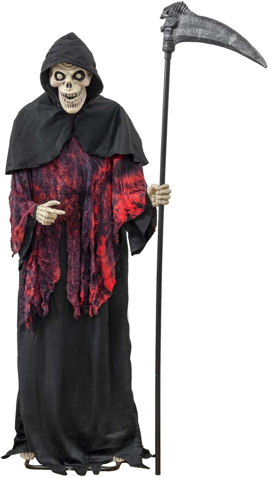 Voice Control-Activated 7-FT. Tall Towering Reaper, Talking Scare Prop ...