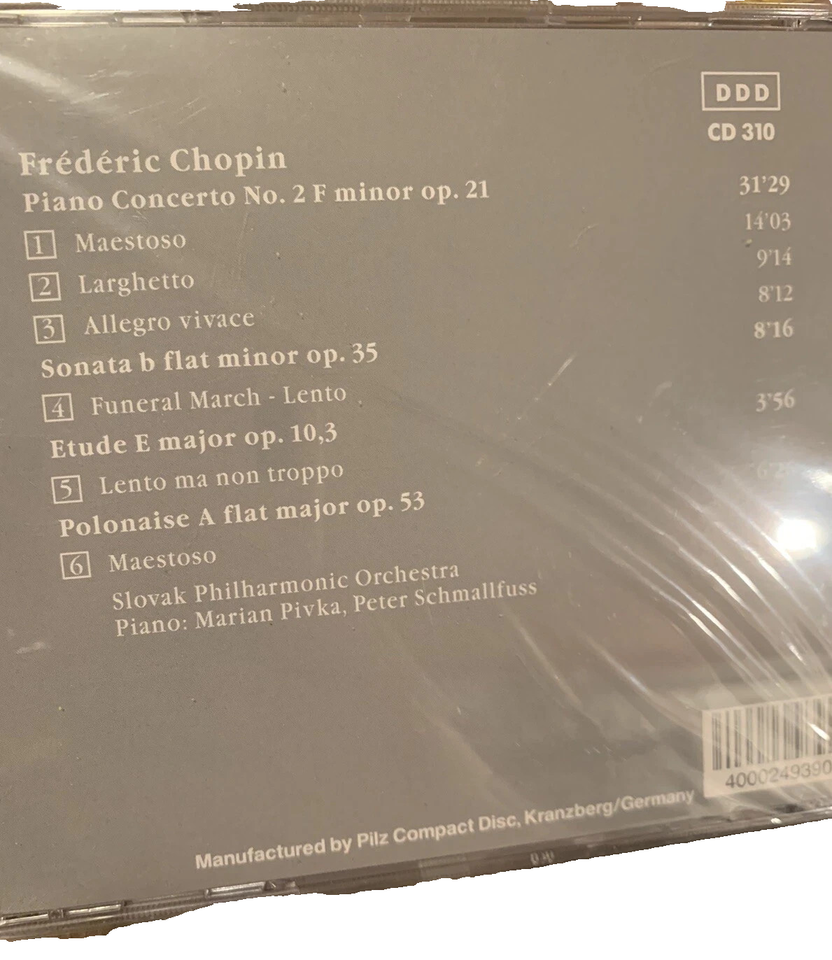 SEALED Frederic Chopin CD Piano Concerto No 2 Funeral March,Polonaise ...