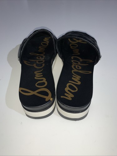 Sam Edelman Sandals Women's 9.5 Adaley Black Leather Woven Slides | eBay