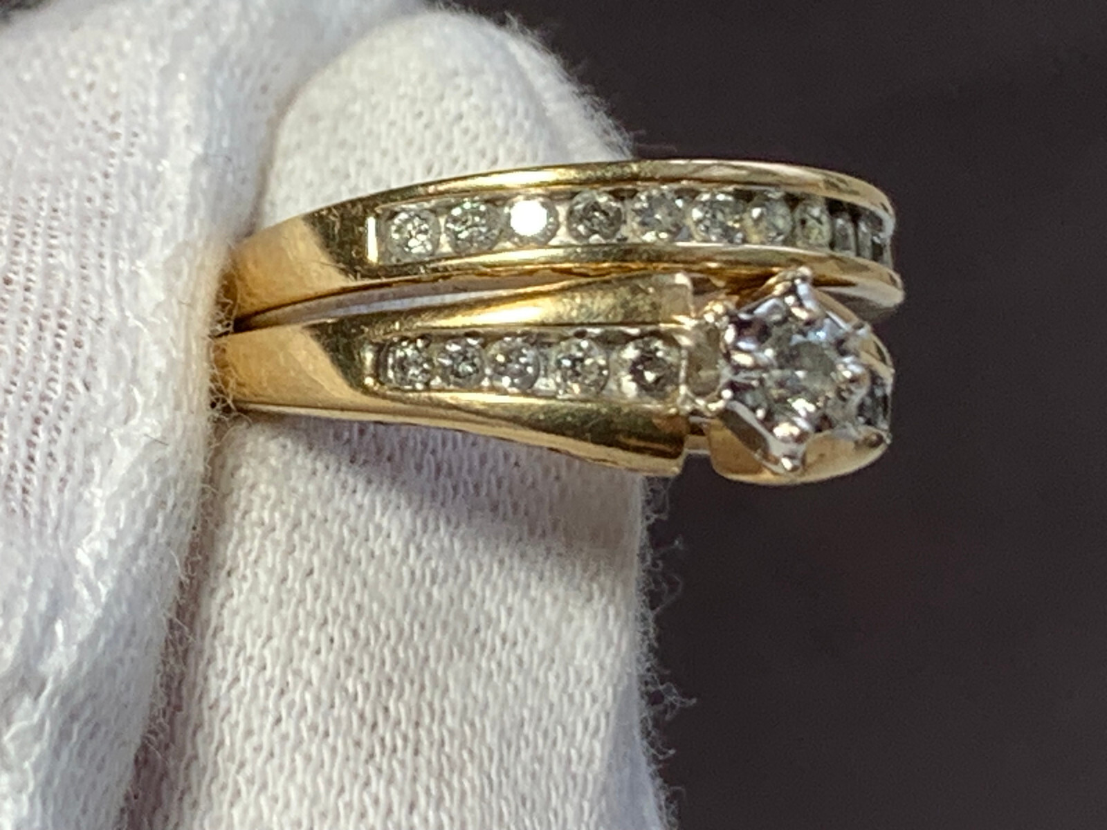 10K Yellow Gold Diamond Bridal Set 5.5g Fine Jewelry Avon Engagement ...