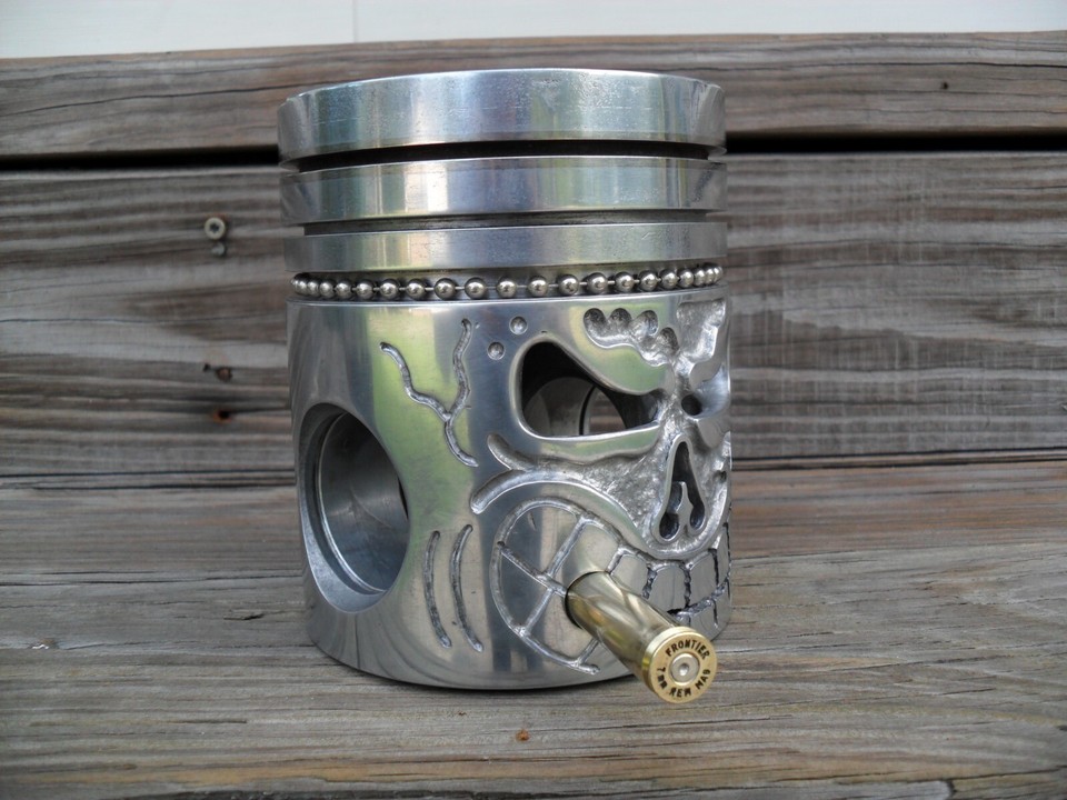 Skull Piston Face Big Diesel Piston 7MM REM MAG Shell Case Cigar | eBay