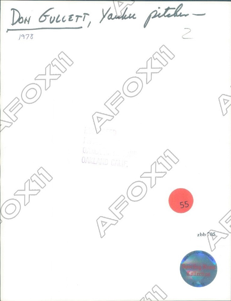 1978 New York Yankee Baseball Pitcher Don Gullett Press Photo | eBay