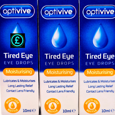 Optivive Tired Eye Moisturising Eye Drops Suitable for contact lenses ...