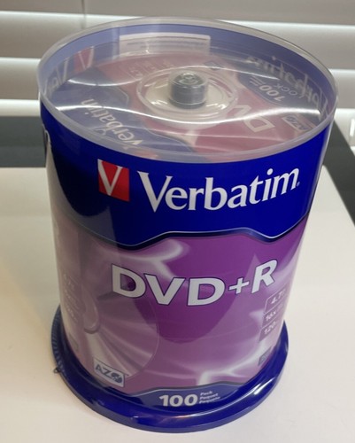 Verbatim DVD+R Discs 4.7GB 16x Spindle 100/Pack 95098 SEALED | eBay