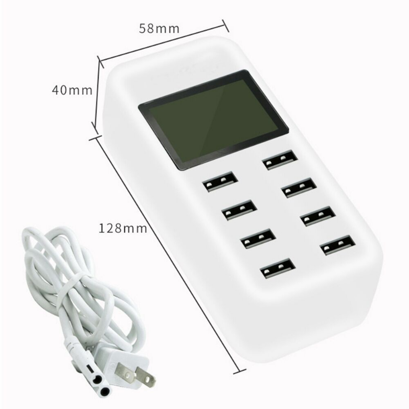 8-Port Smart Multi USB AC Wall Charger Hub Smart Fast Wall Charging ...