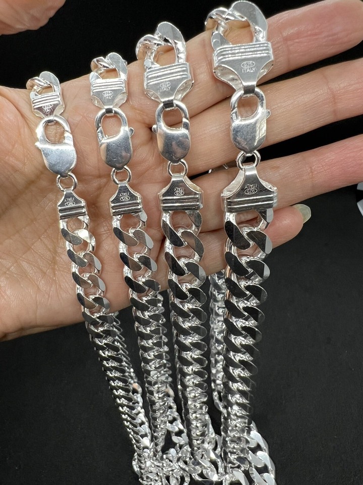 925 Sterling Silver Cuban Curb Link Chains Men's/Women's 10mm - 15mm 16 ...